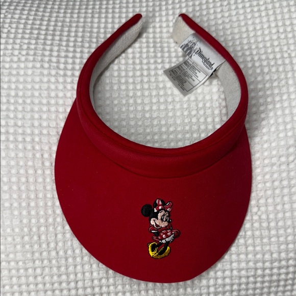 Disney | Accessories | Disney Red Sun Visor With Embroidered Minnie ...